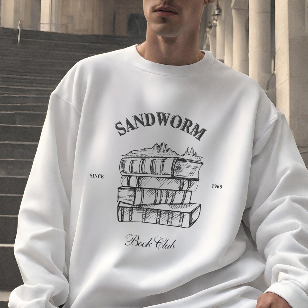 Vintage Sandworm Book Club Herbert 1965 Crewneck Retro Reading Gear ...