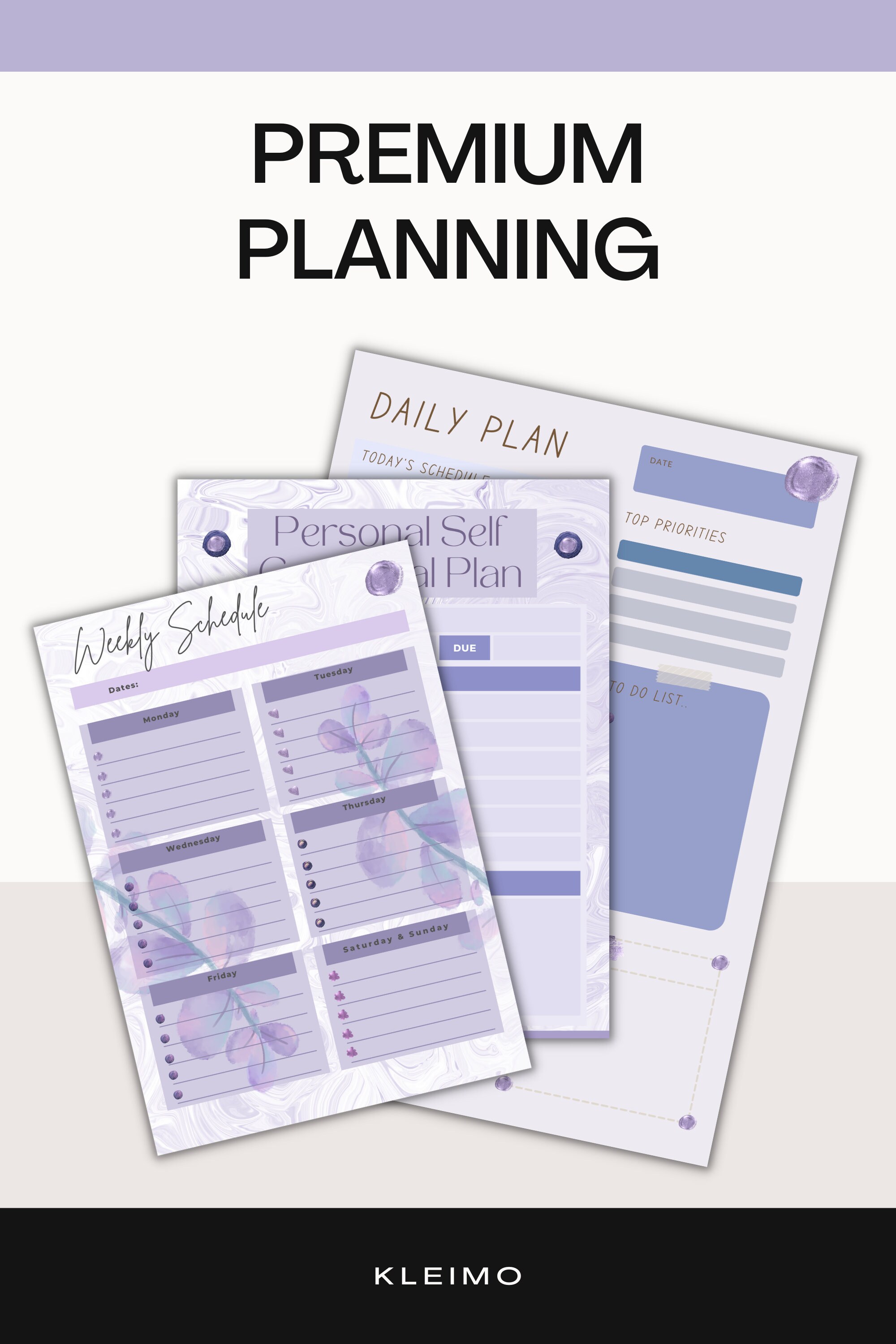 Purple ADHD Printable Planner. Daily and Weekly Schedule Plus Weekly ...