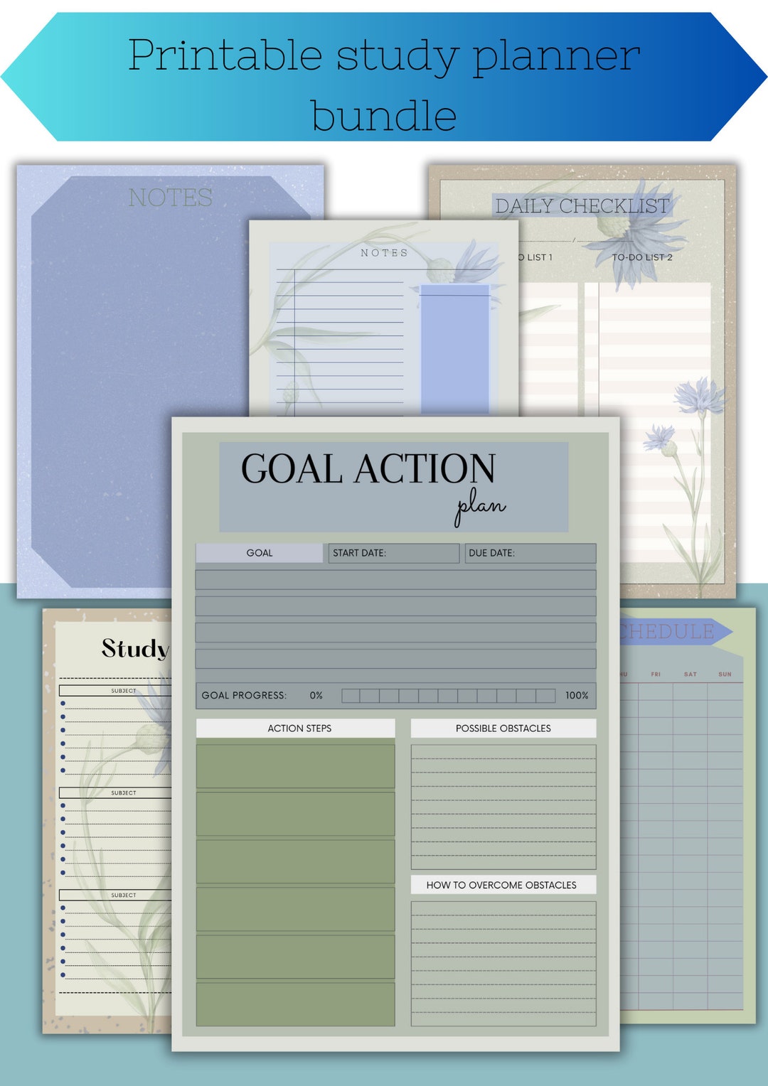 Stylish Study Planner Bundle. Digital Student Planner, College Planner ...