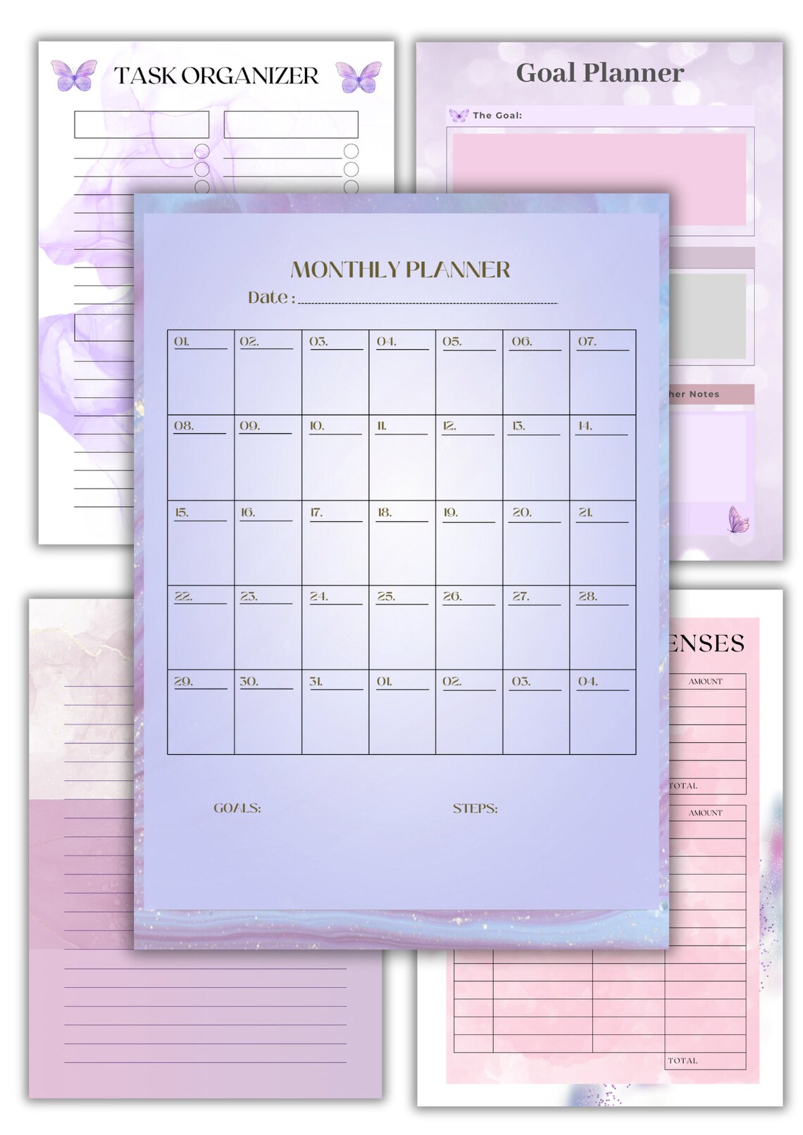 Printable Planner Bundle, Daily Weekly Monthly Planner, Printable PDF ...