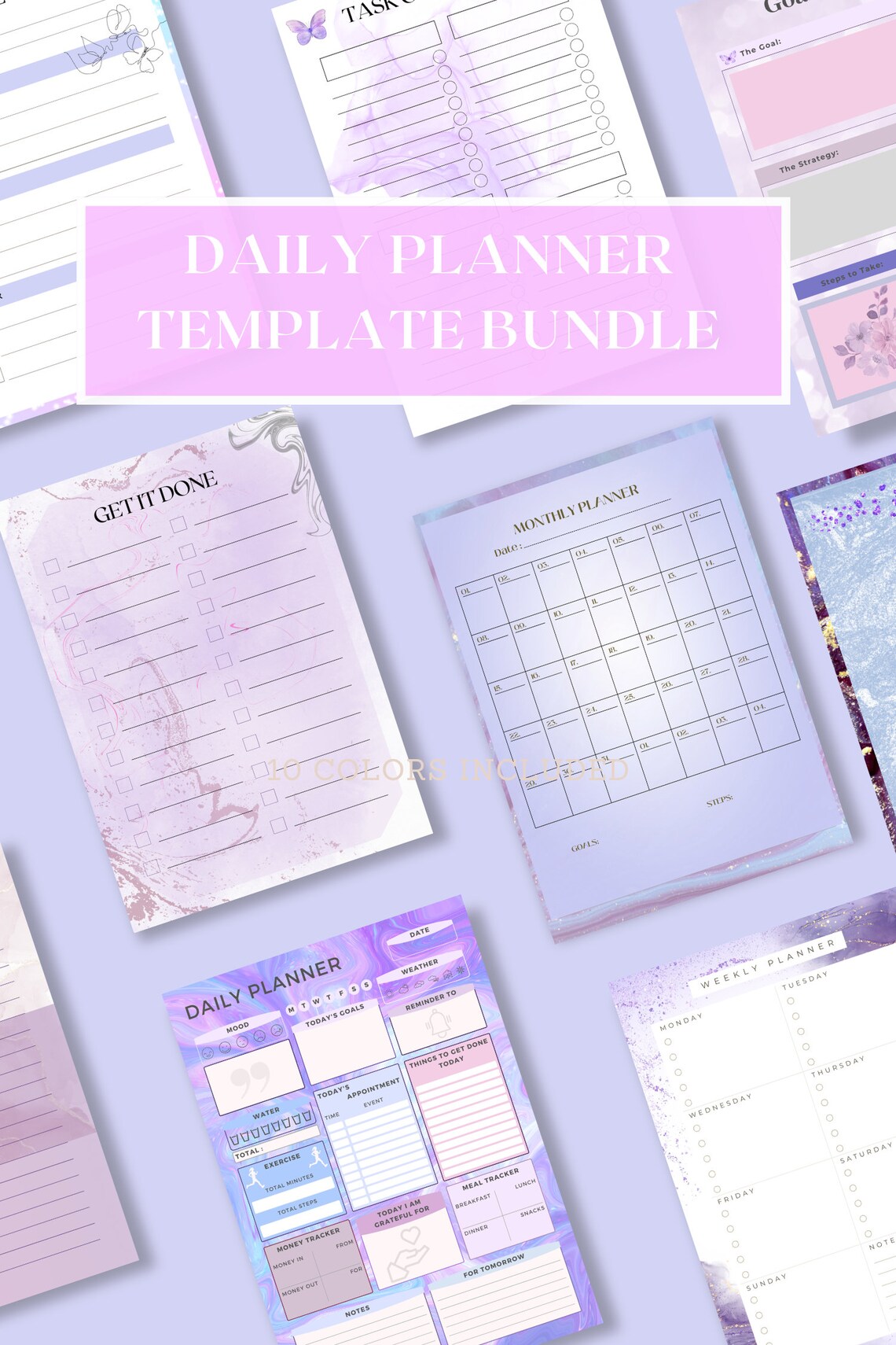 Printable Planner Bundle, Daily Weekly Monthly Planner, Printable PDF ...