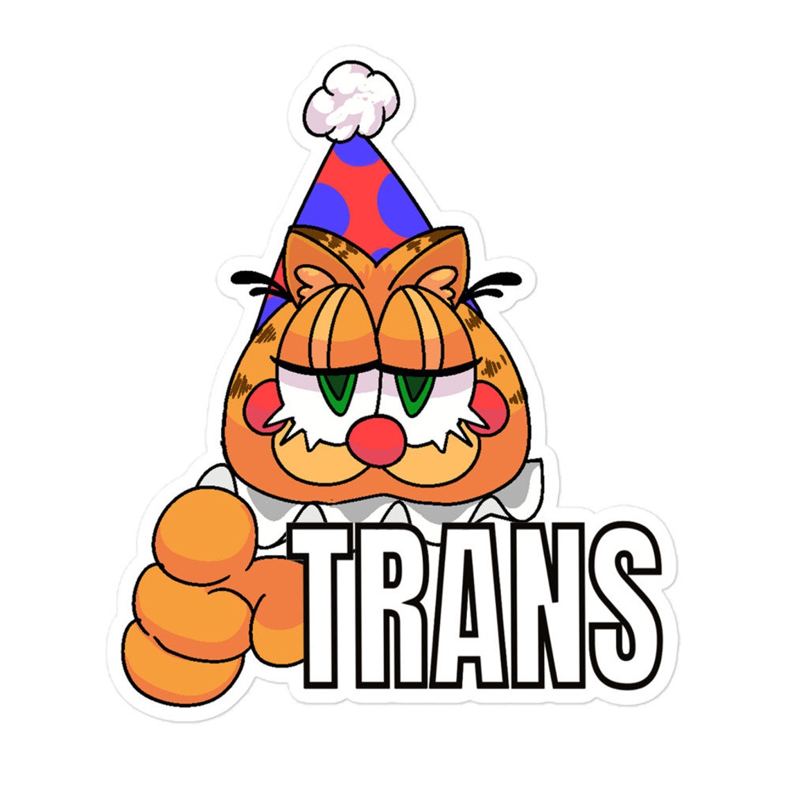 Lesbian Gay LGBT Garfield Clowncore Clown Circus Transgender Funny Gag ...