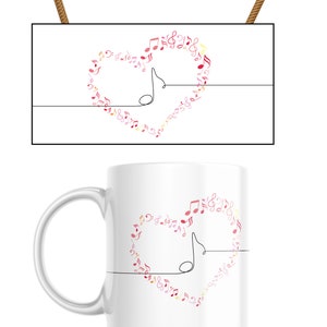 Note Music Mug, Music Png Download, Music Notes Mug Sublimation, Gift ...