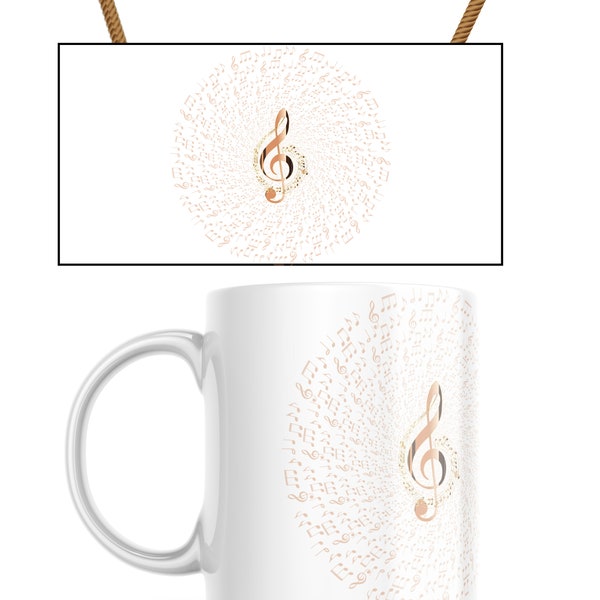Note Music Mug, Music Png Download, Music Notes Mug Sublimation, Treble ...