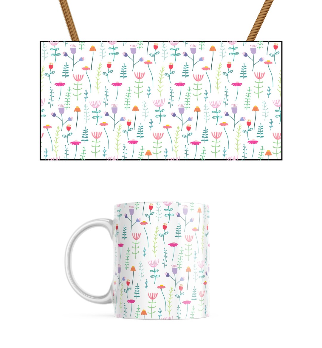 Floral Elements Mug Template Svg,floral Mug,colorful Flowers,png ...