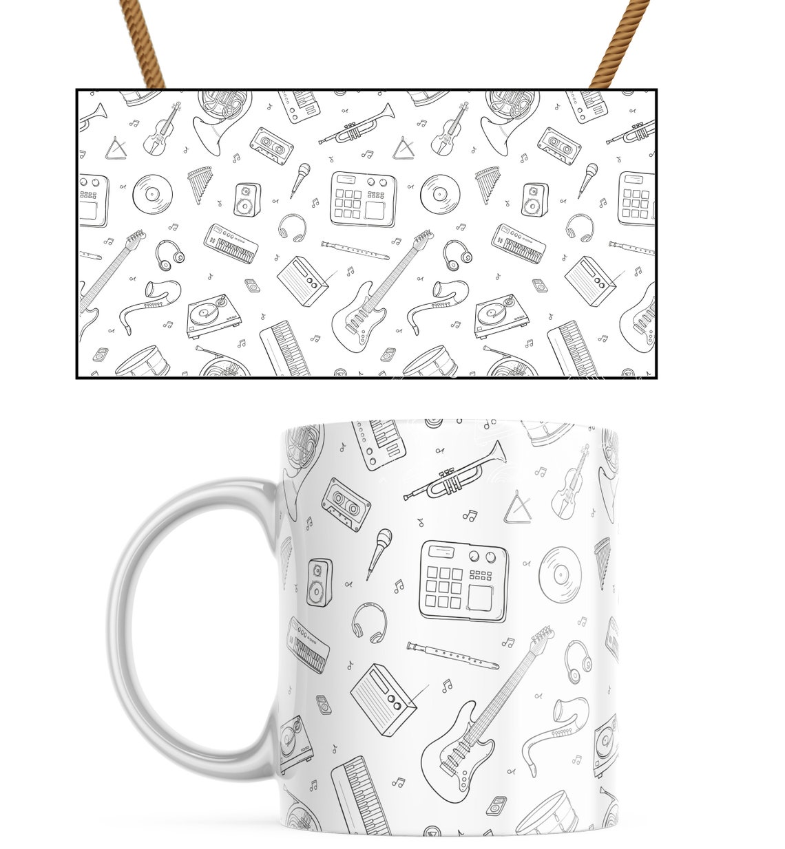 Note Music Mug, Music Png Download, Music Notes Mug Sublimation, Treble ...