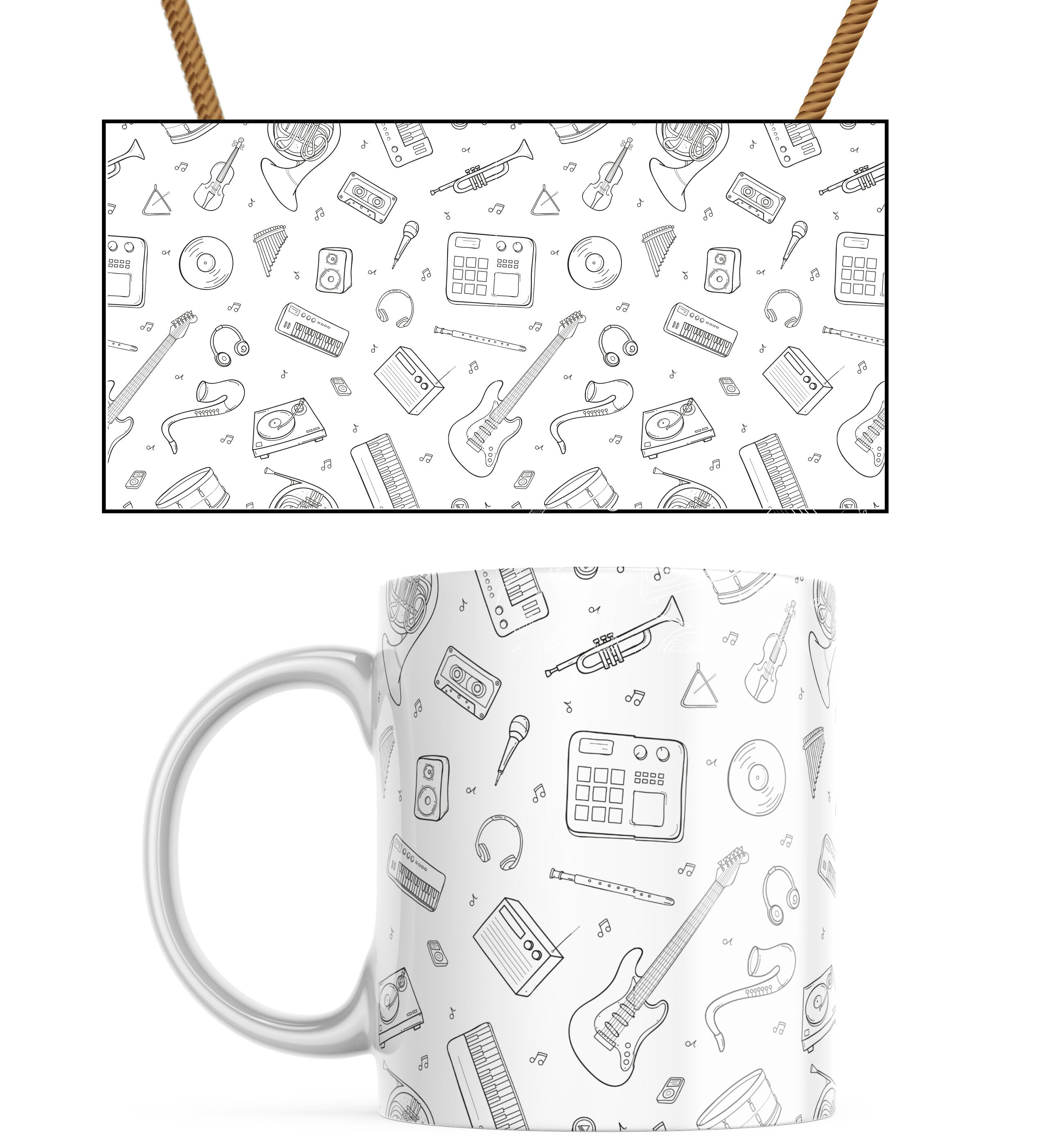 Note Music Mug, Music Png Download, Music Notes Mug Sublimation, Treble ...