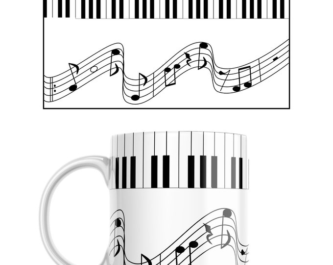 Music Notes Mug Sublimation,mug Sublimation With Music Notes ,tam Kupa ...