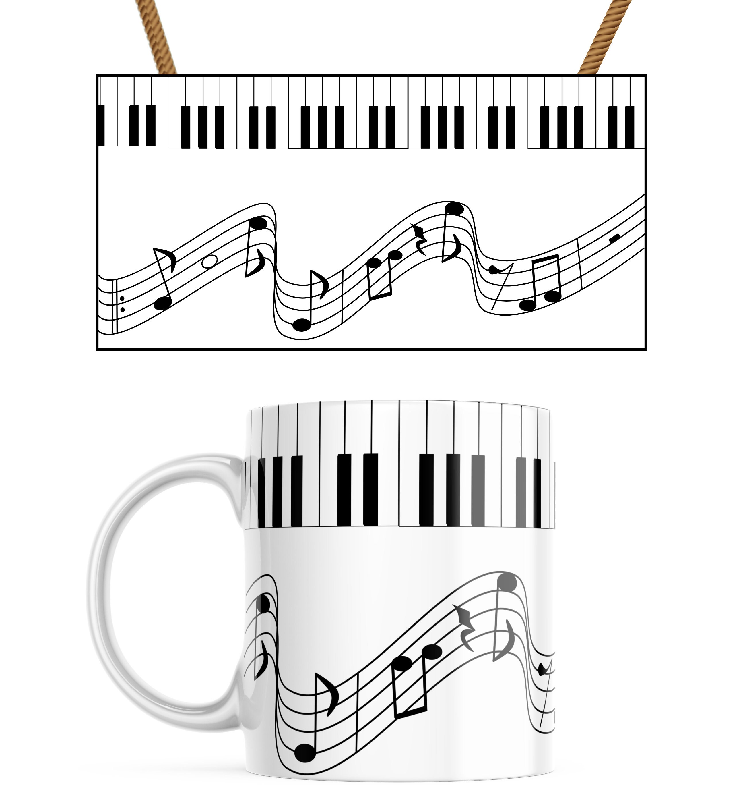 Music Notes Mug Sublimation,mug Sublimation With Music Notes ,tam Kupa ...