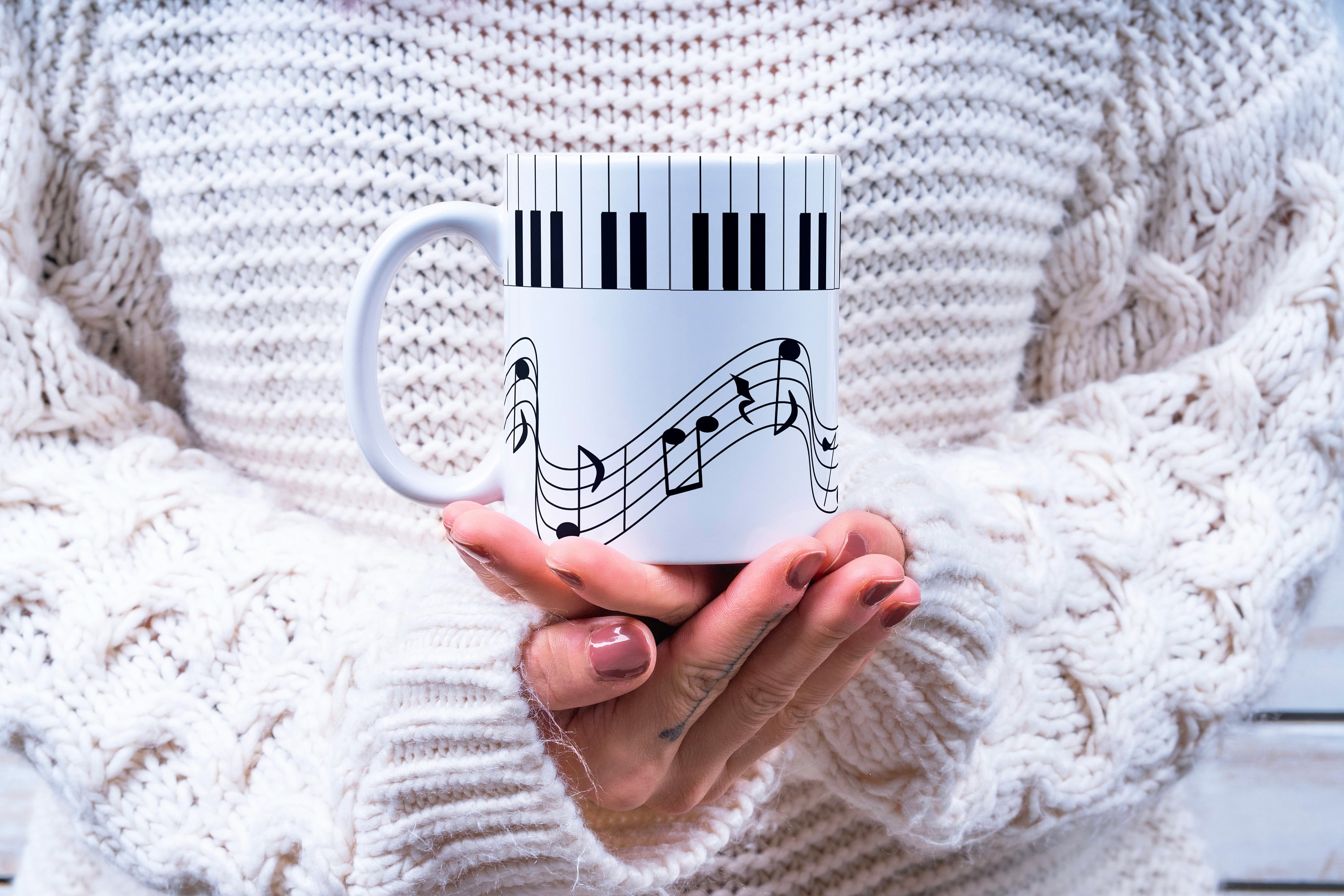 Music Notes Mug Sublimation,mug Sublimation With Music Notes ,tam Kupa ...