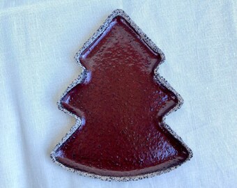 Ceramic Christmas Tree Plate - Etsy