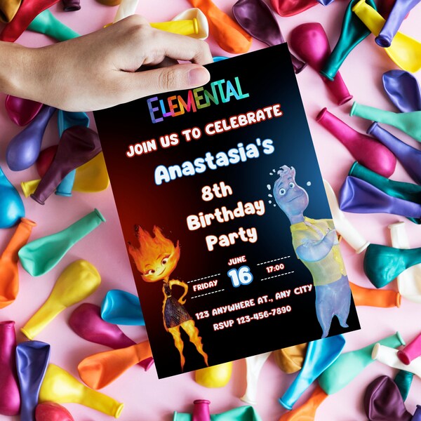 Elemental Birthday Invitation - Etsy Australia