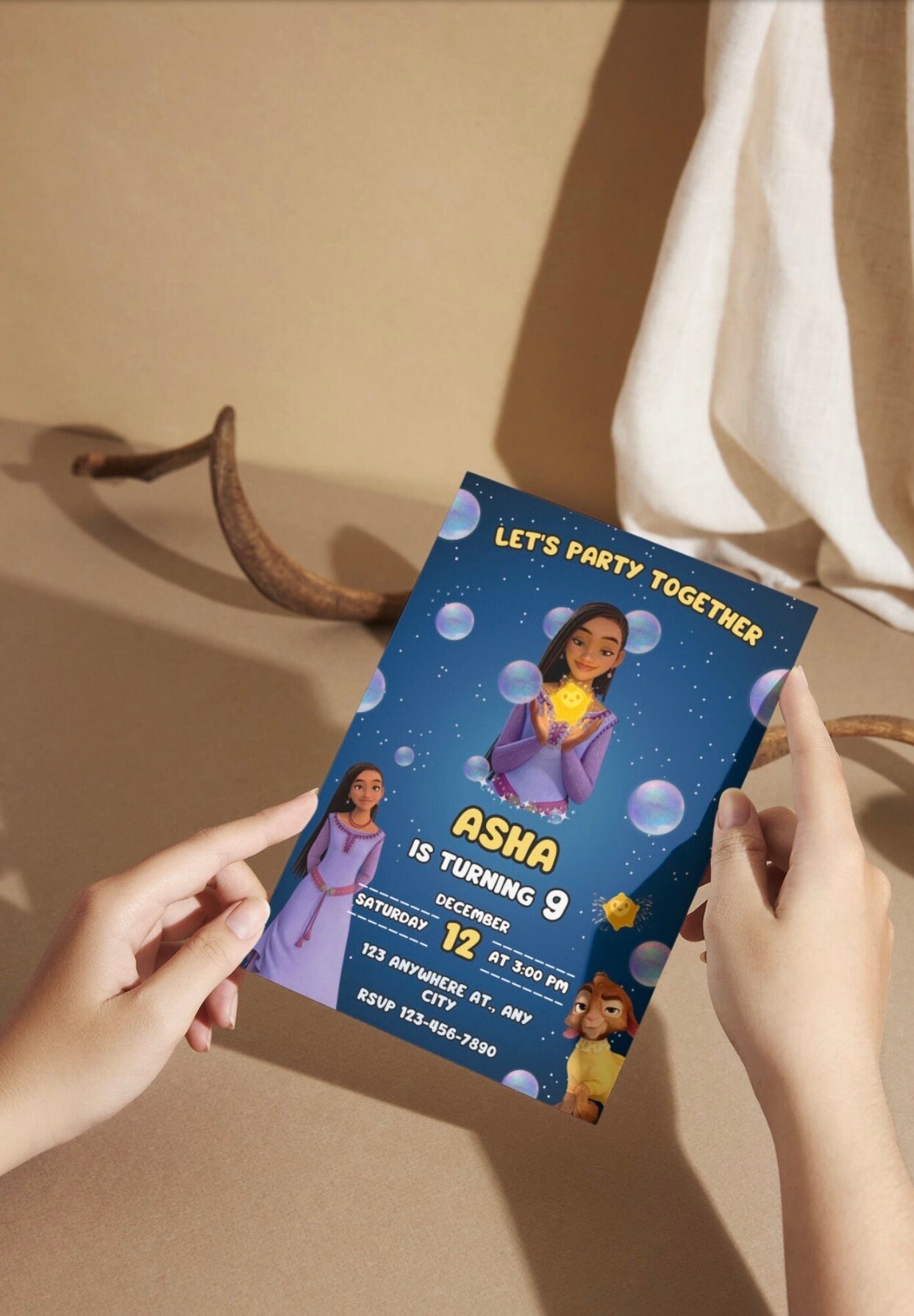 Editable Wish Birthday Invitation Disney Wish Invitation - Etsy