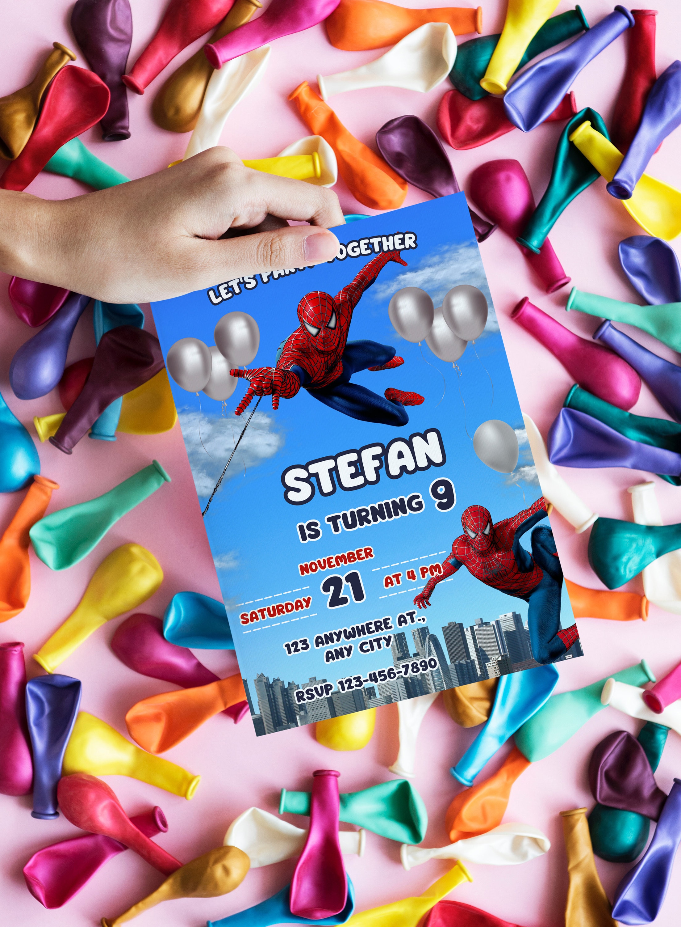 Invitación de cumpleaños de Spiderman invitación de - Etsy España