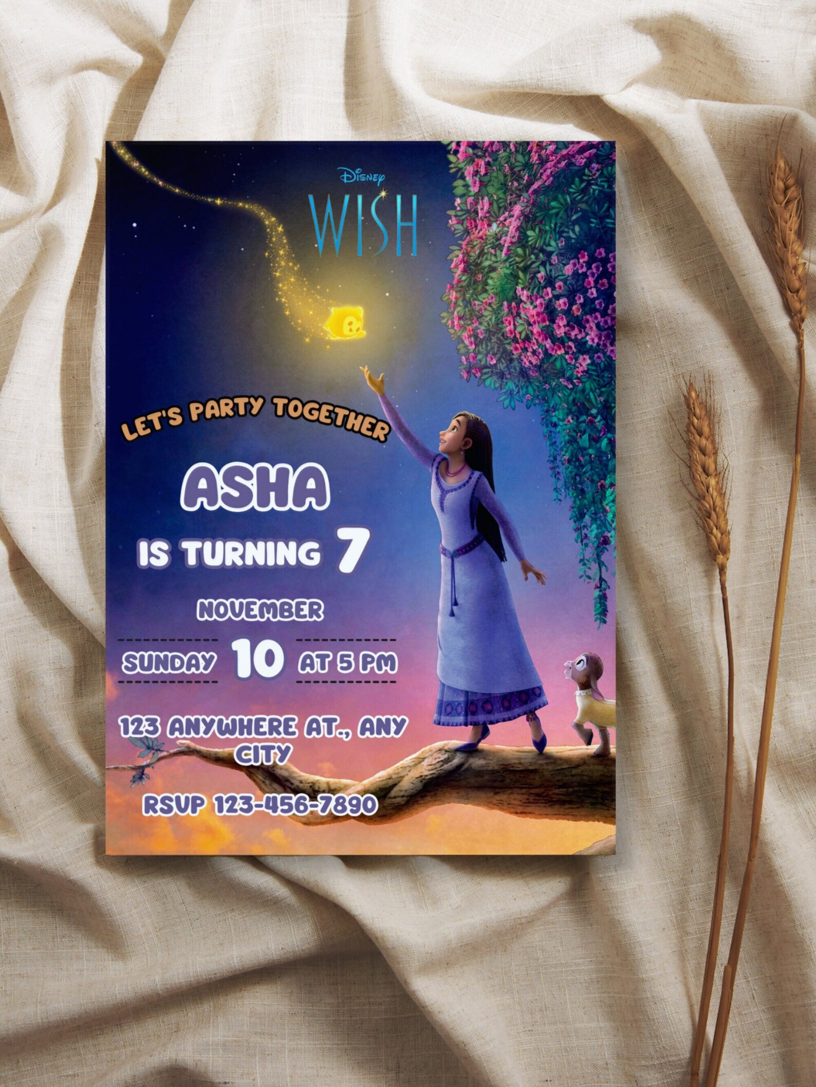 Wish Birthday Invitation, Disney Wish Invitation, Wish Printable ...