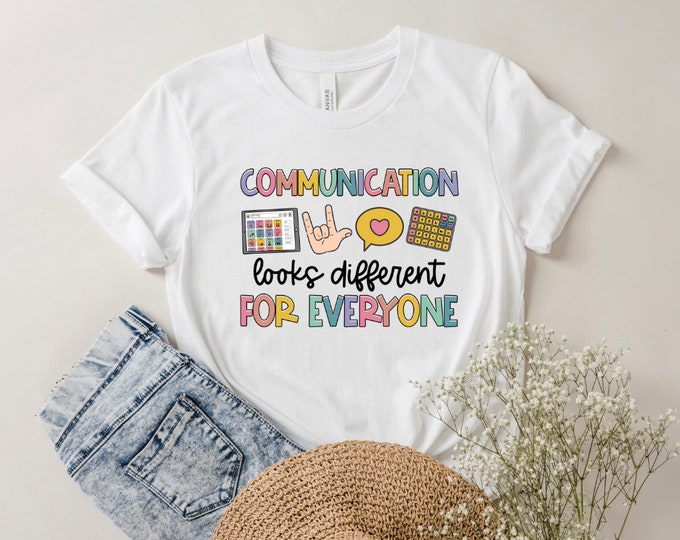 Communication Looks Different Shirt, AAC SPED Teacher Inclusion Shirt ...