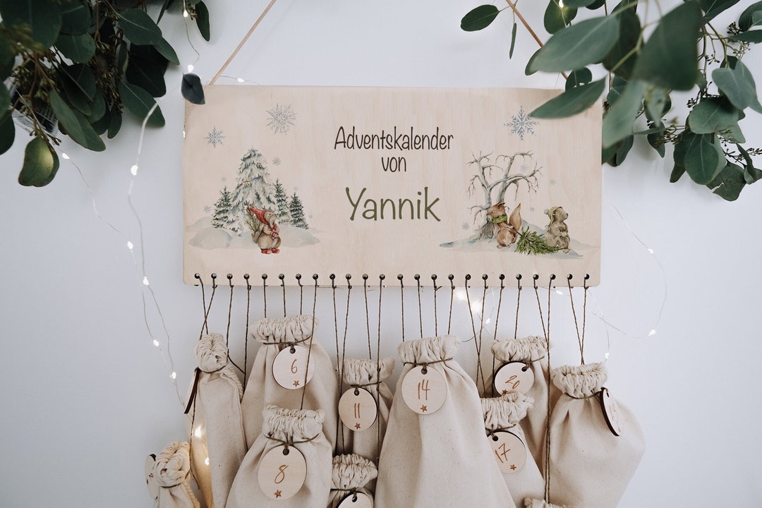 Personalized Colored Advent Calendar With Forest Animals, Advent ...