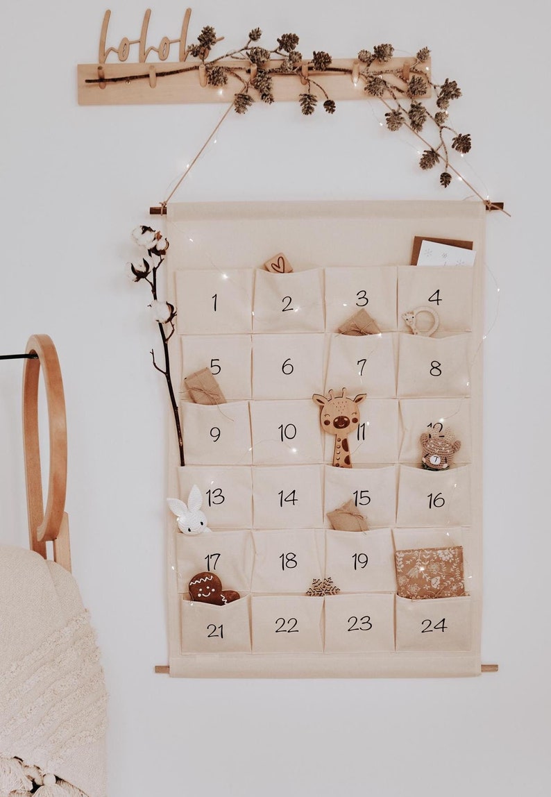 Kids Advent Calendar to Fill – Personalized Fabric Christmas Countdown ...