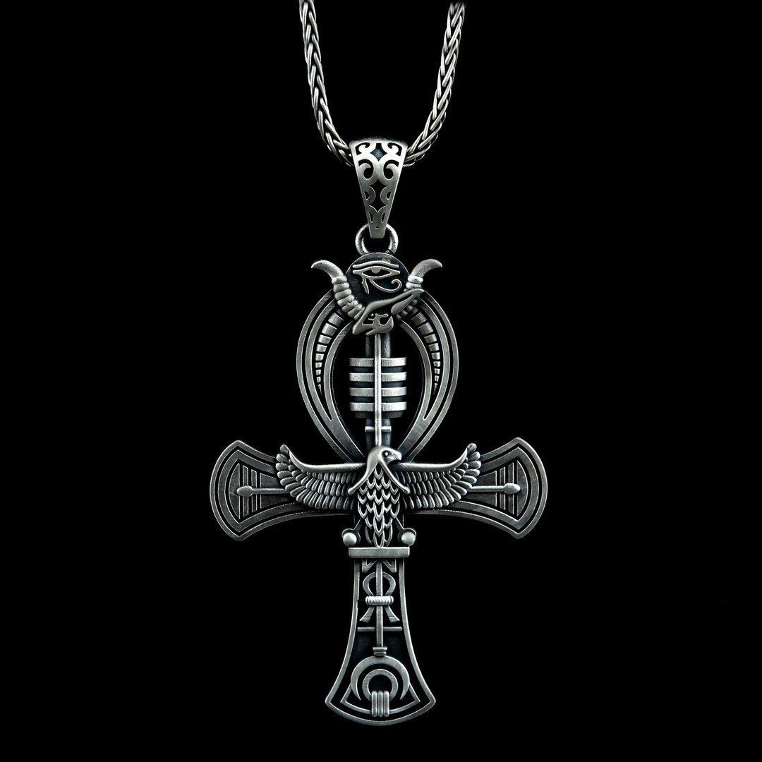 Egyptian Ankh Silver Handmade Necklace, Silver Ancient Egyptian Ankh ...