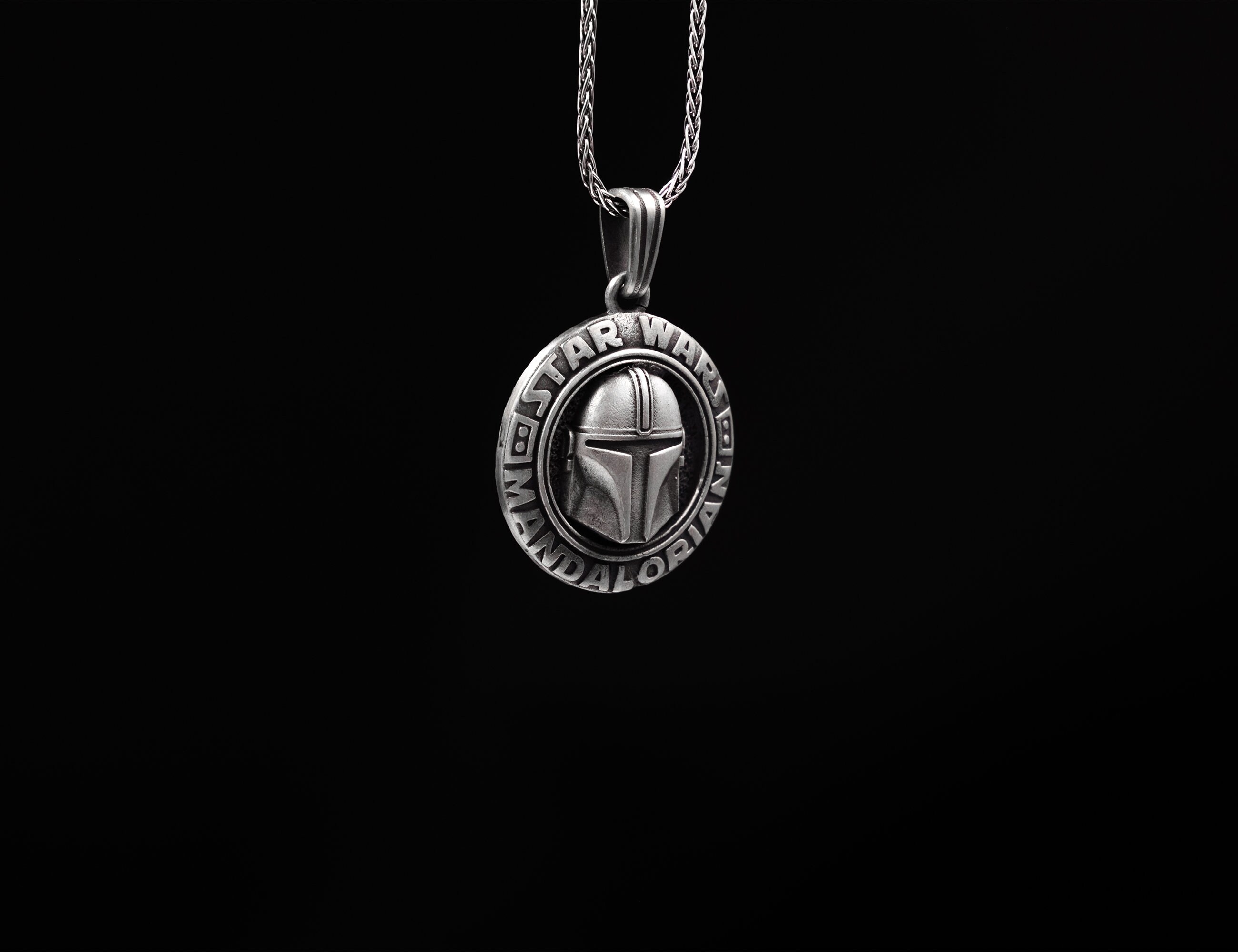 Star Wars Mandalorian Jedi Necklace Handmade Pendant 925 - Etsy