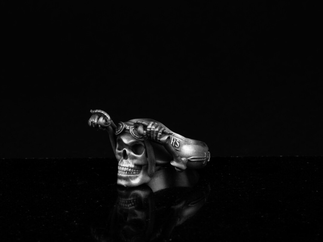 Skull Rider Ring, Skeleton Biker, Gothic Jewellery, Handmade 925 ...