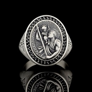 Silver Saint Christopher Ring, Handmade Saint Christopher Rings, Unisex ...