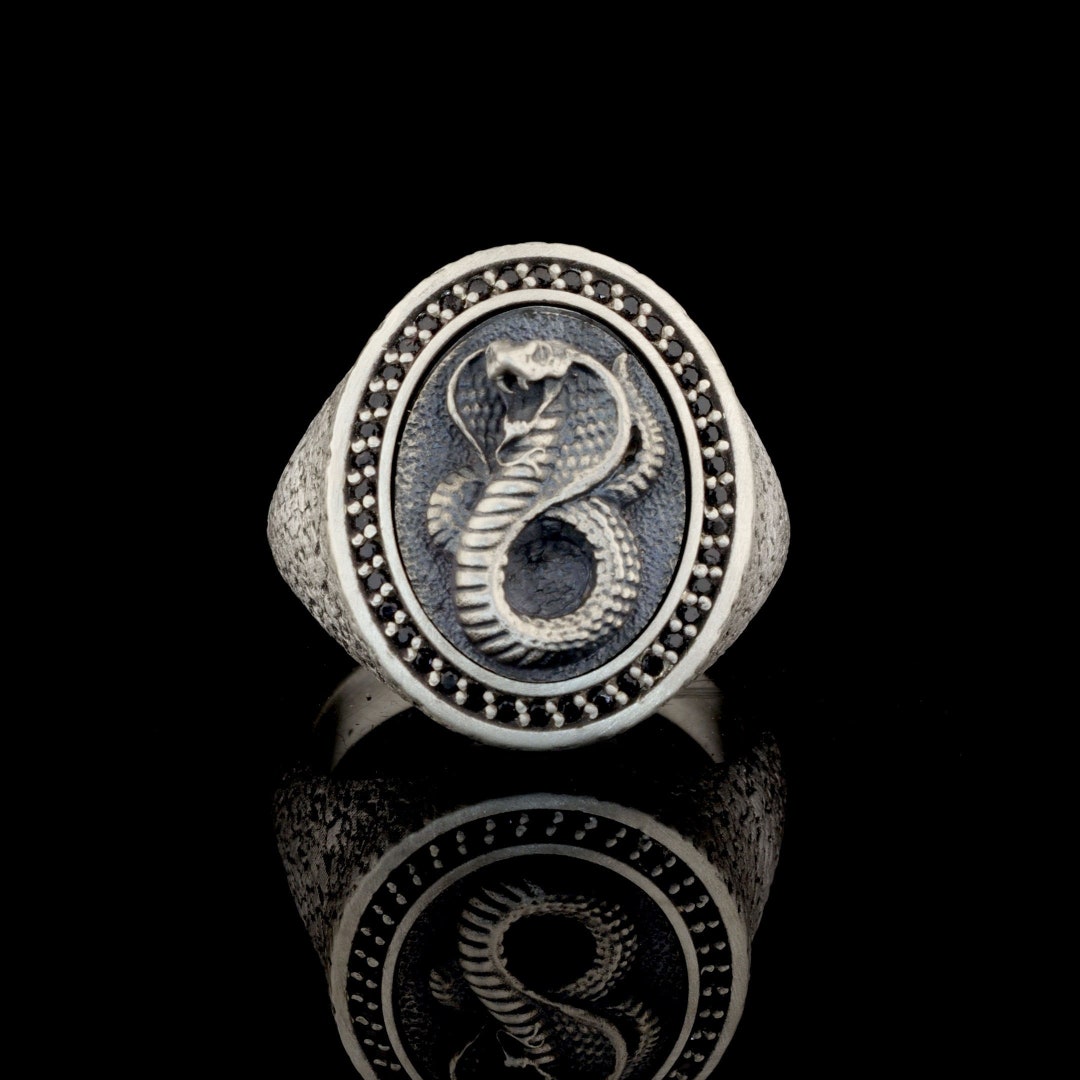 King Cobra Ring, Handmade King Cobra Rings, Silver King Cobra Accessory ...