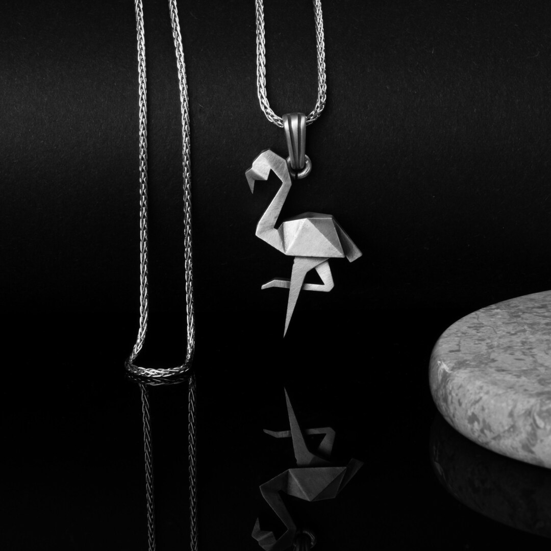 Silver Origami Flamingo Necklace, Ori and Gami Japanese Paper Folding ...