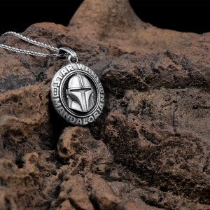 Star Wars Mandalorian Jedi Necklace, Handmade Pendant, 925 Sterling ...