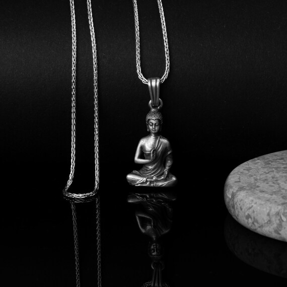 Silver Handmade Buddha Necklace Healing Pendant Buddha Talisman Protector Necklace Unisex Buddha Jewelry Symbols of Divine Power Pendant Etsy