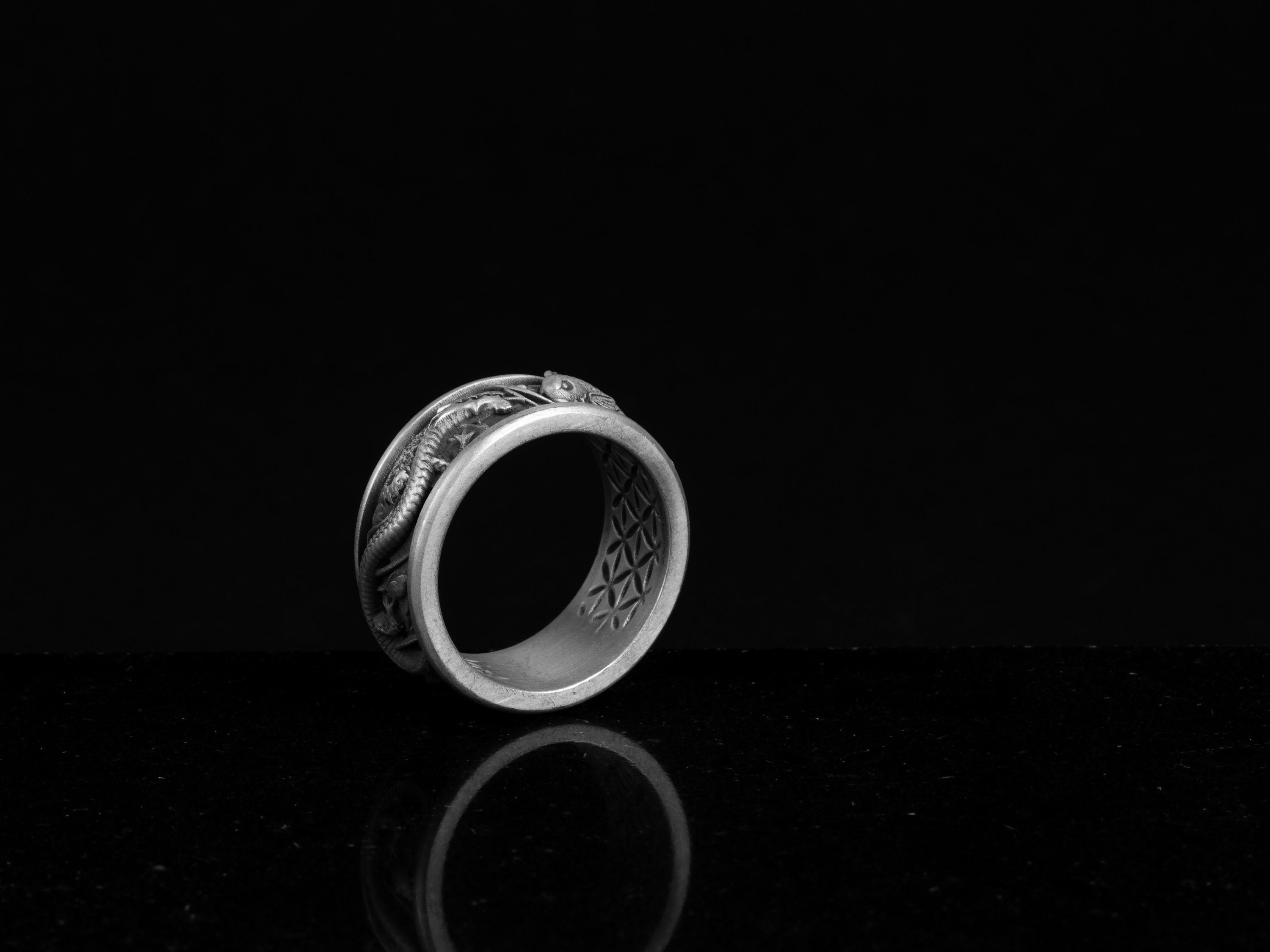 Asian Dragon and Silver Carp Ring, Chinese Legend, Asian Mythology ...