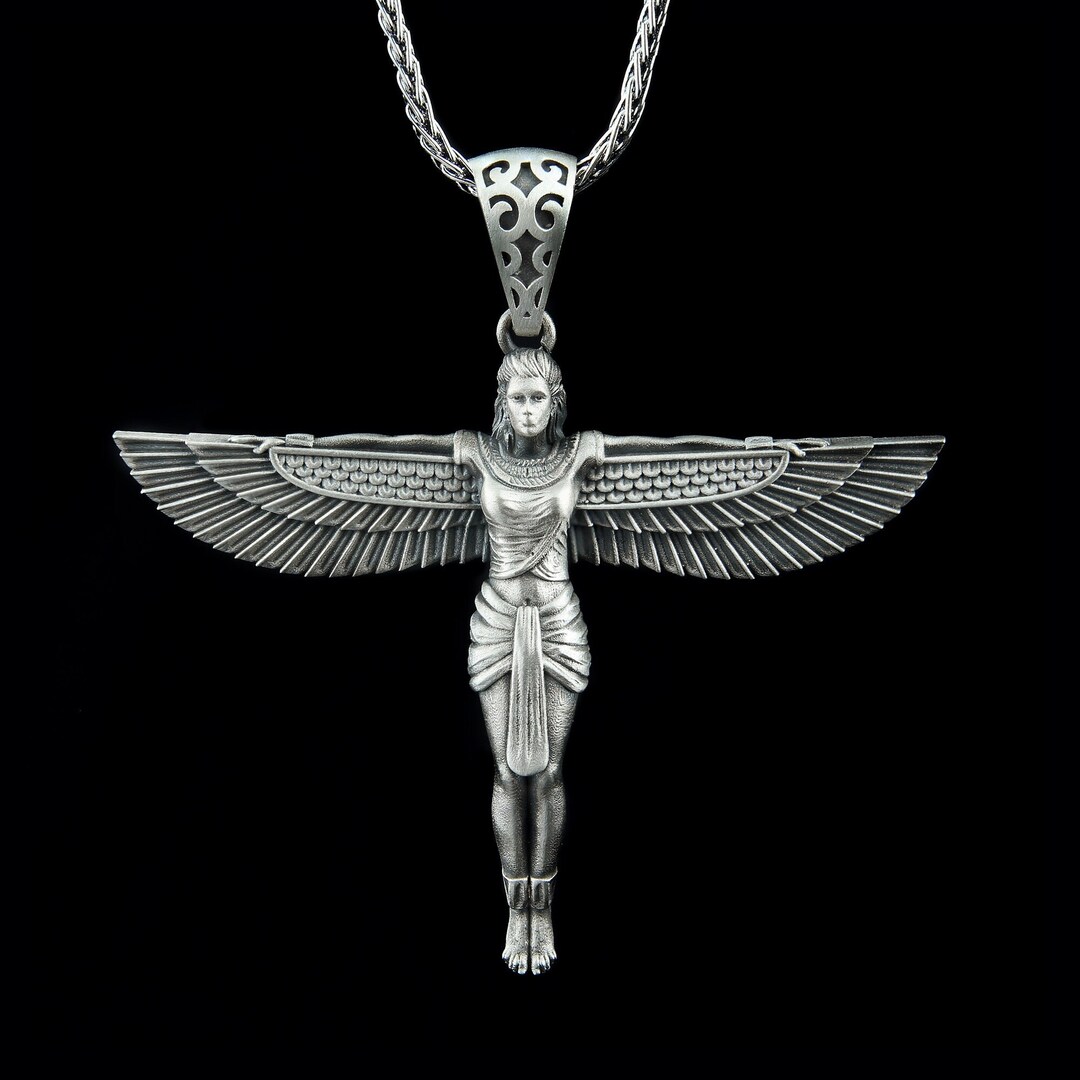 Silver Isis Necklace, Egyptian God Isis Pendant, Goddess Isis Lovers ...