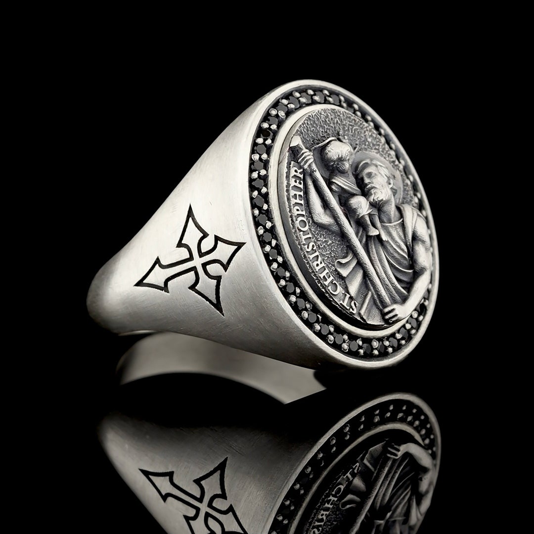 Silver Saint Christopher Ring, Handmade Saint Christopher Rings, Unisex ...