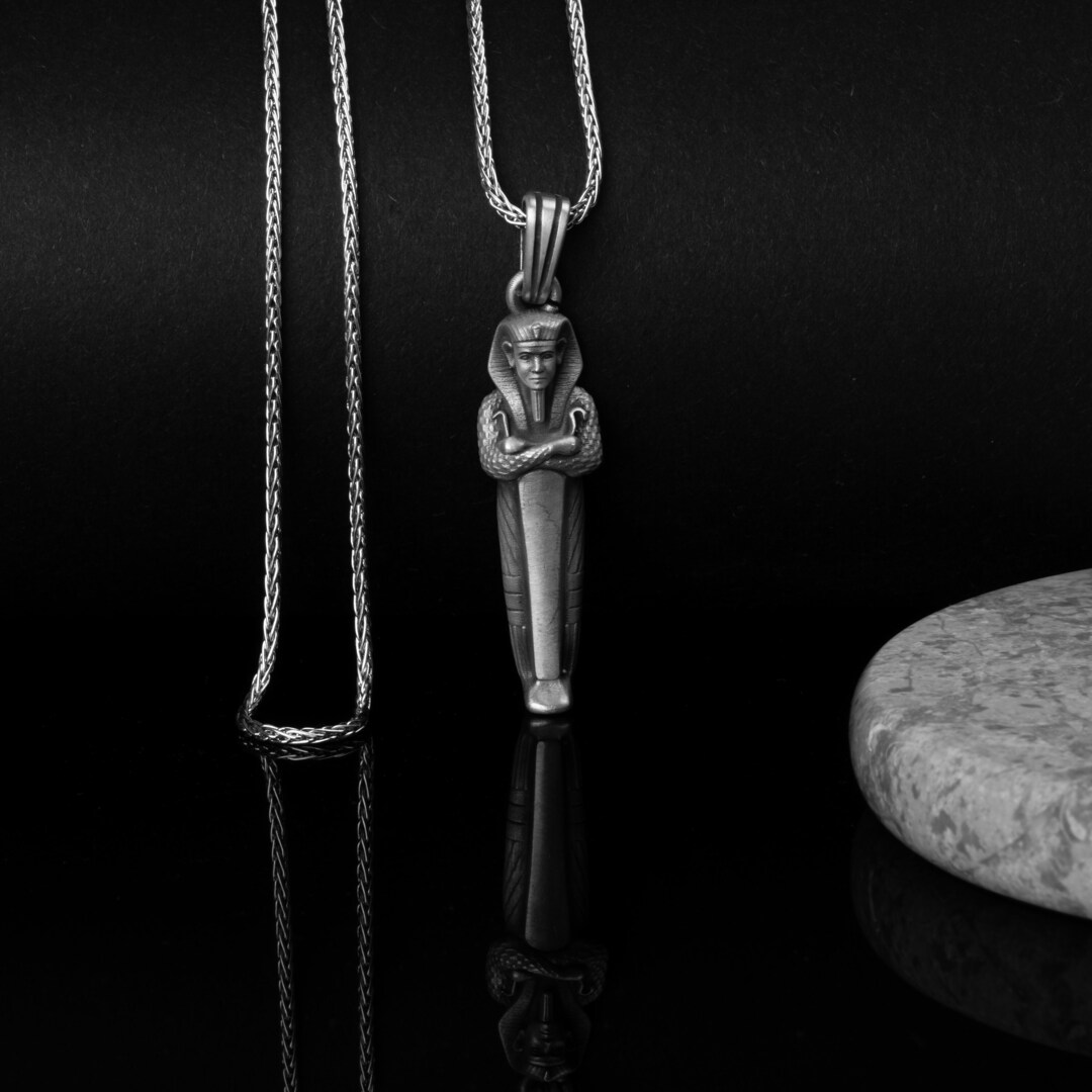 Egyptian Pharaoh King Tutankhamun Silver Necklace, Egyptian Mythology ...