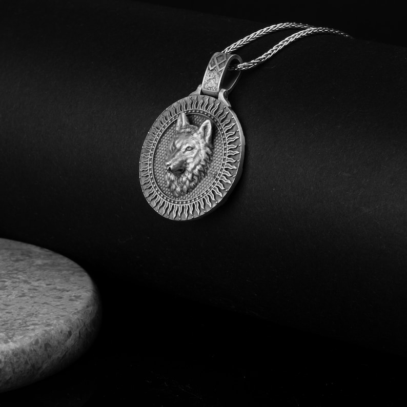 Wolf Necklace, Noble Wolf Jewelry, Silver Animal Pendant, Aesthetic ...