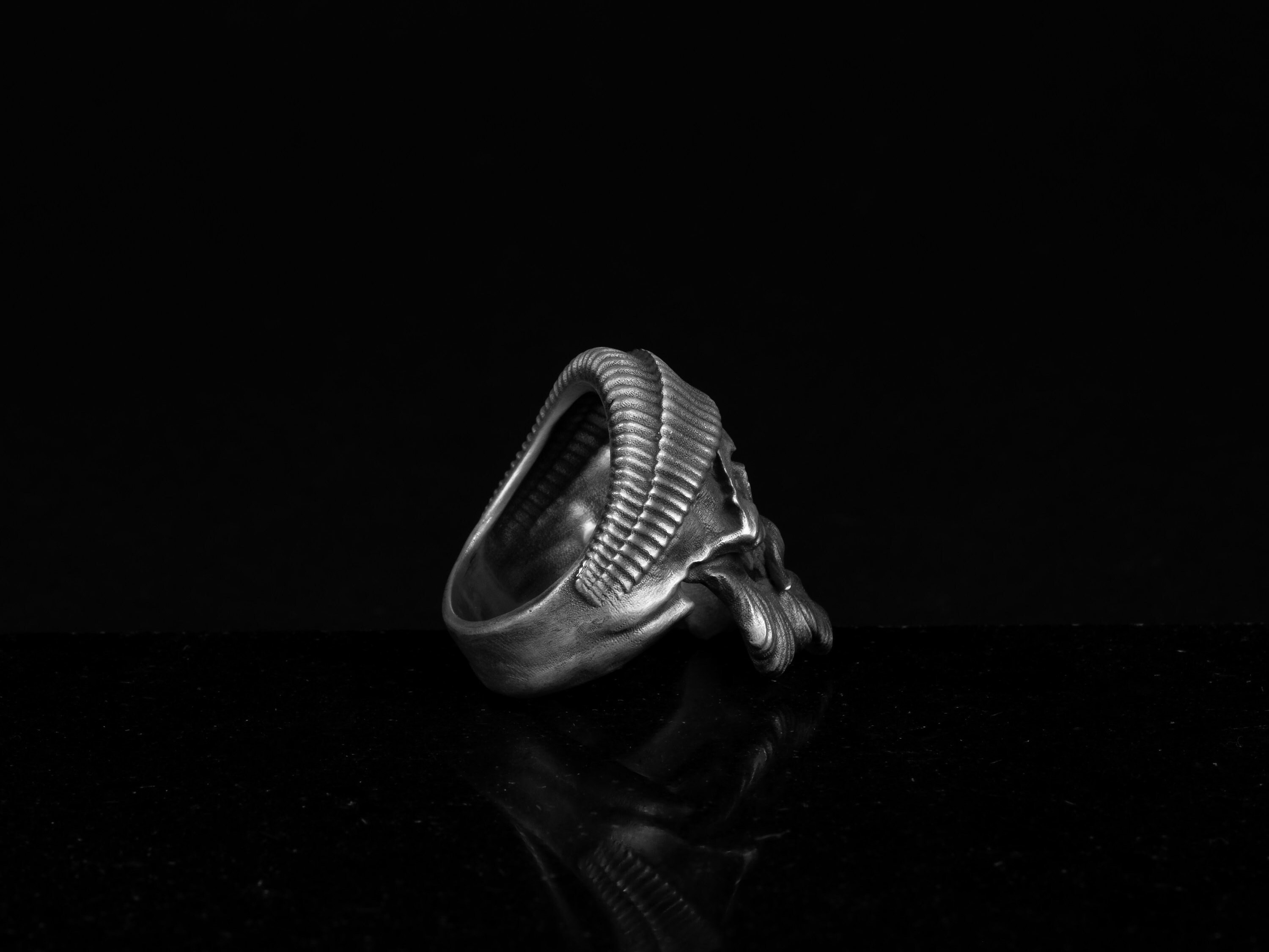 Skull Ring Beret Wearing Bearded Skull Handmade Sterling - Etsy