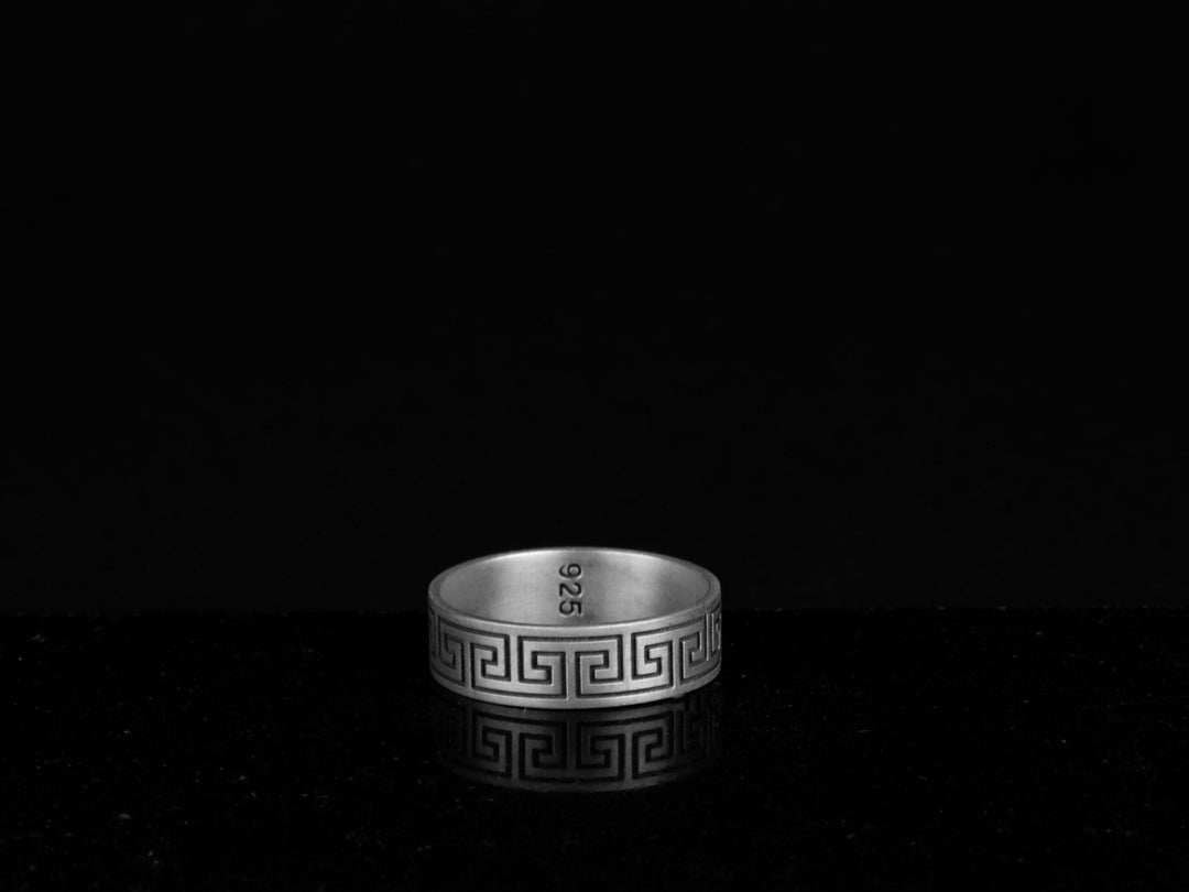 Greek Silver Ring, Grecian Mens Wedding Band Ring, Grecian Art Jewelry ...