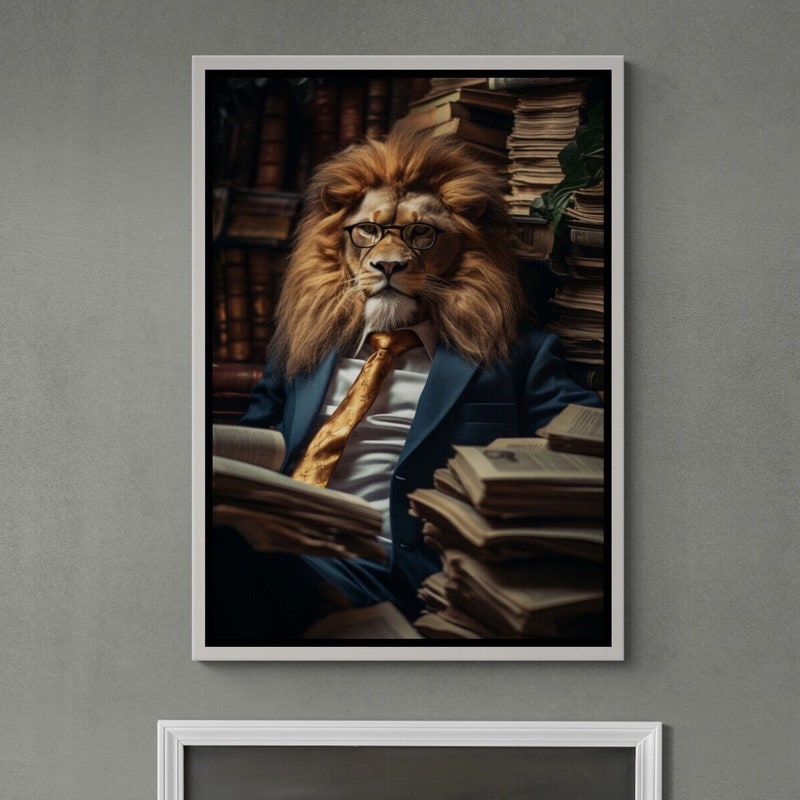 Library Lion - Etsy