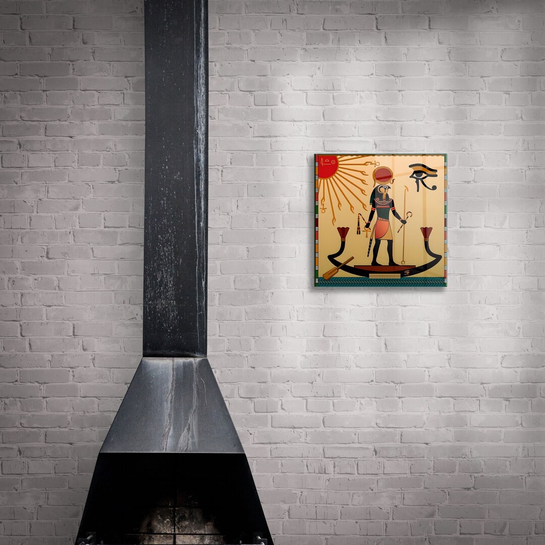 Glass Wall Art, Sun God Ra Wall Art, Tempered Glass Wall Art, Large ...