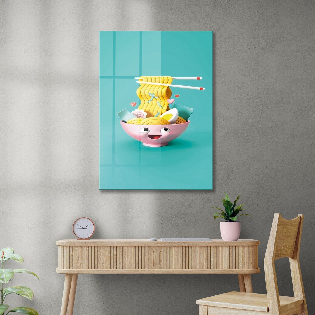 Glass Wall Art, Ramen Noodles Wall Art, Tempered Glass Wall Art, Wall ...