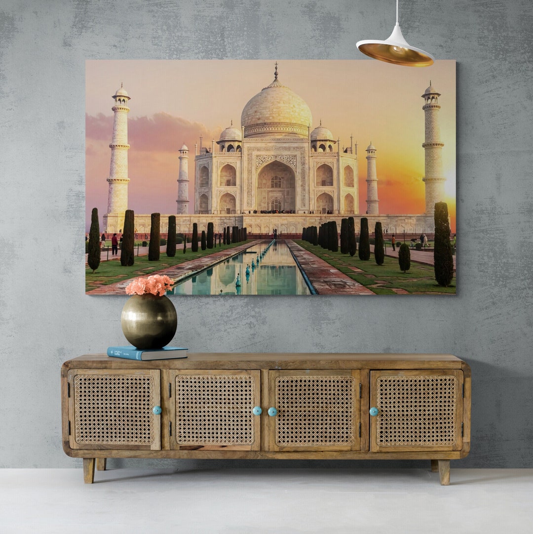 Taj Mahal India Framed Canvas, Taj Mahal Wall Art, Taj Mahal Canvas ...