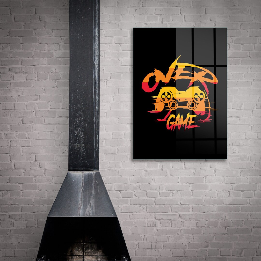 Glass Wall Art, Game Over Wall Art, Tempered Glass Wall Art, Wall ...