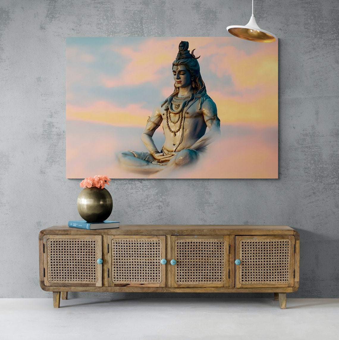 God Shiva Framed Canvas Hindu Gods Wall Art Spiritual - Etsy