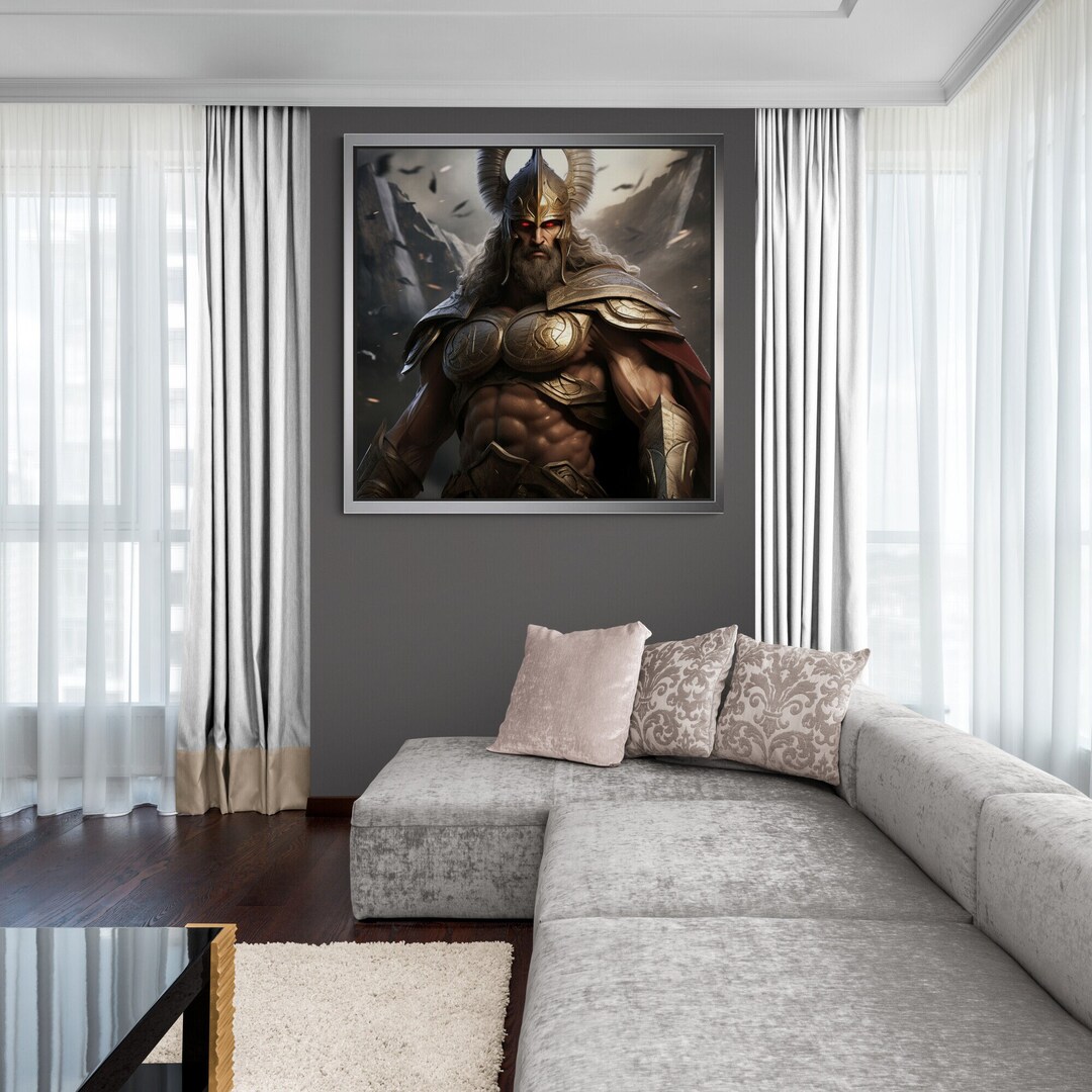 Ares Framed Canvas, Greek God Wall Art, Greek Mythology Canvas, Modern ...
