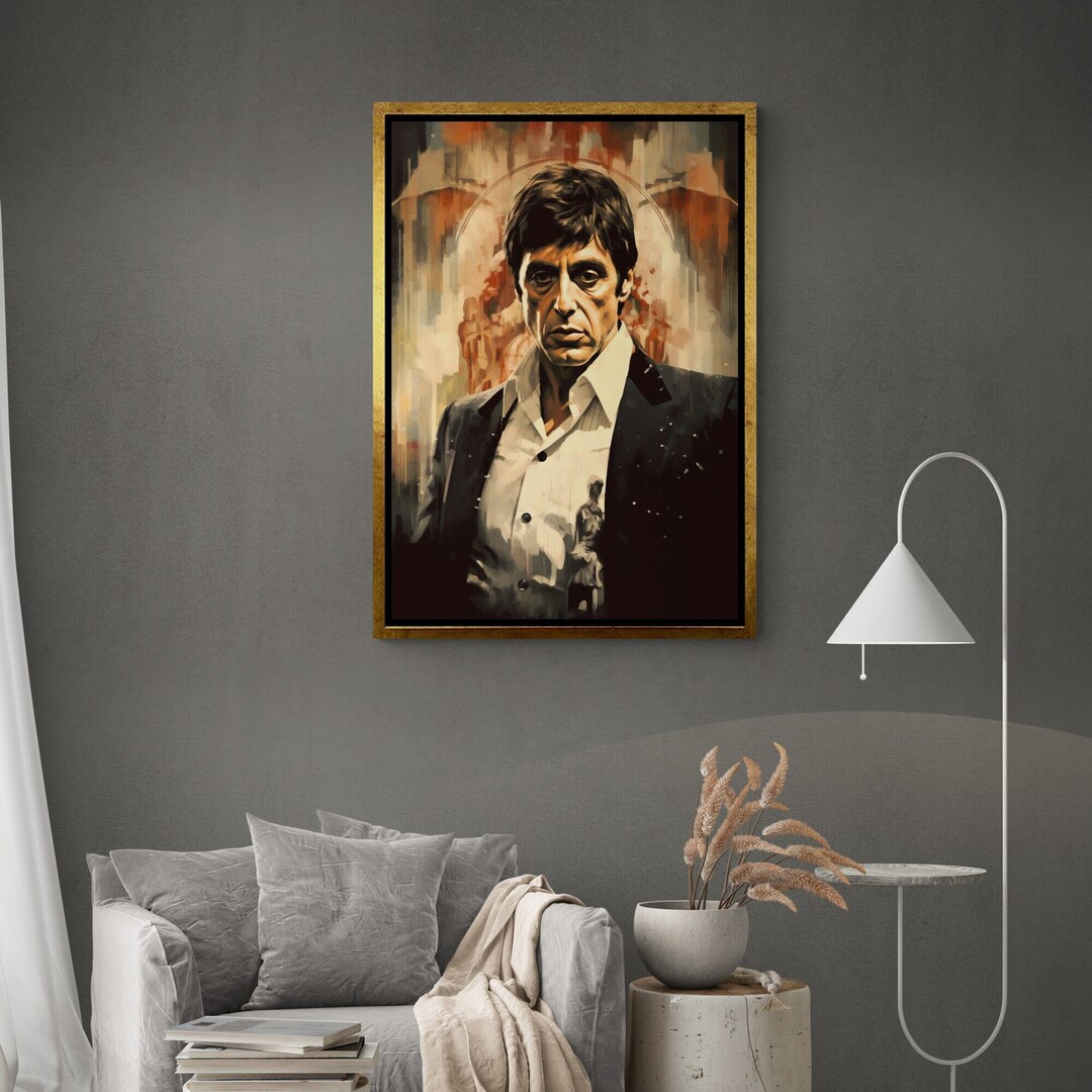 Scarface Wall Art, Tony Montana Canvas, Al Pacino Wall Art Oil Painting ...