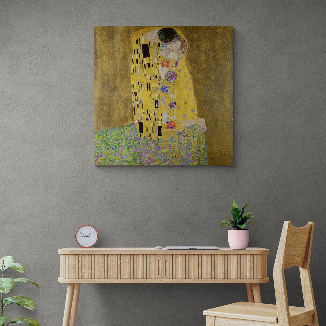 Gustav Klimt Wall Art, the Kiss Canvas, Reproduction Art, Vintage Wall ...