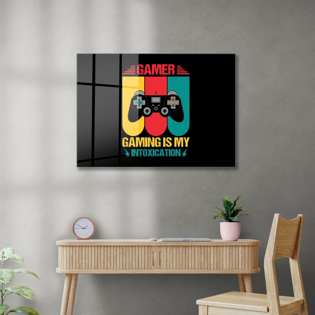 Glass Wall Art, Gaming Joystick Wall Art, Tempered Glass Art, Wall ...