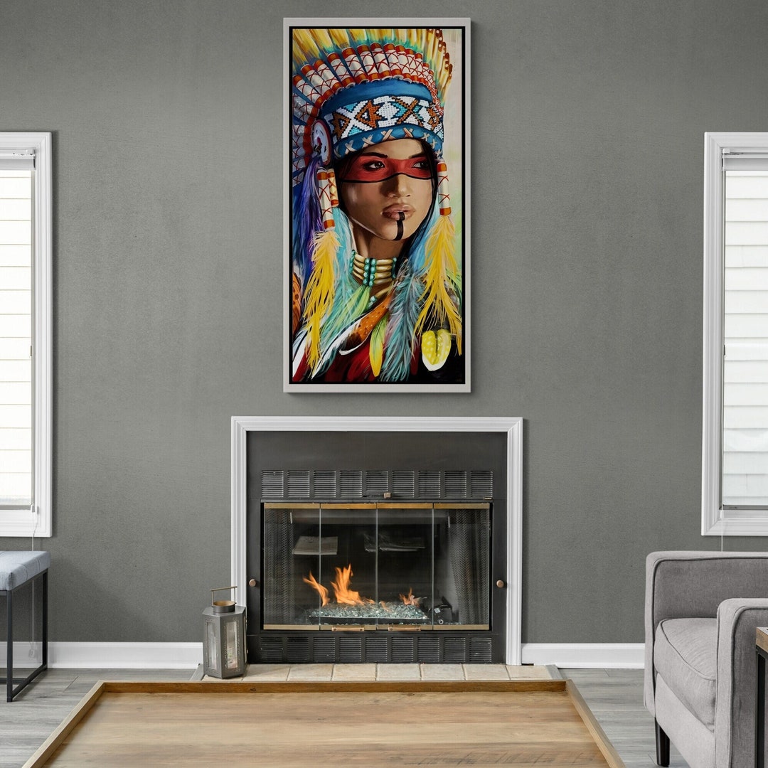 Native American Woman Wall Art, Indian Woman Wall Art, American Indian ...