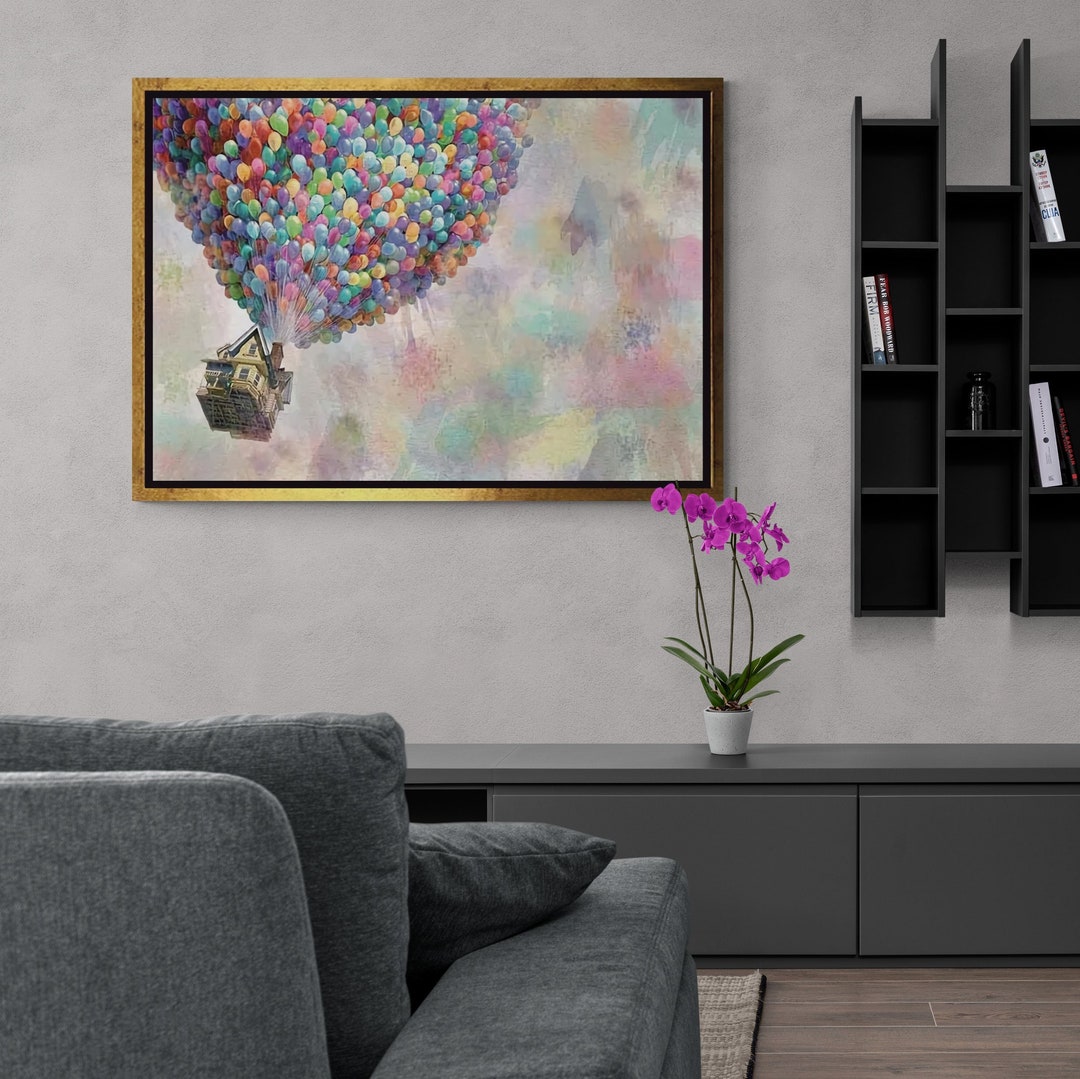 Up Pixar Framed Canvas, up Pixar Wall Art, Canvas for Kids Room, up ...