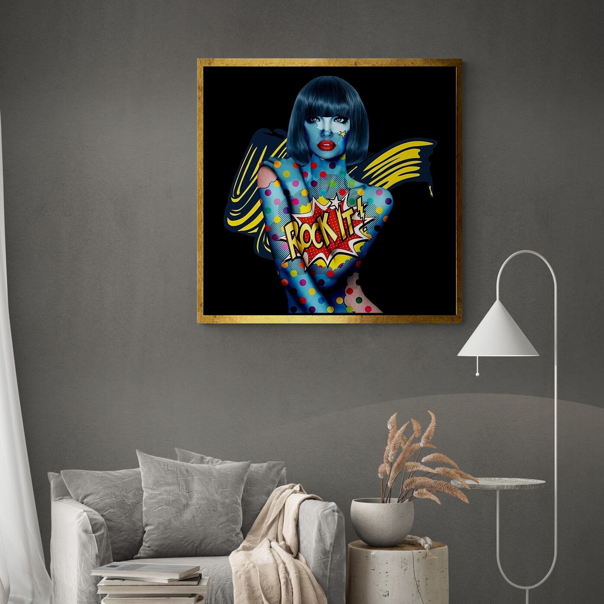 ROCK IT Pop Art Sexy Woman Wall Art Colorful Woman Body - Etsy